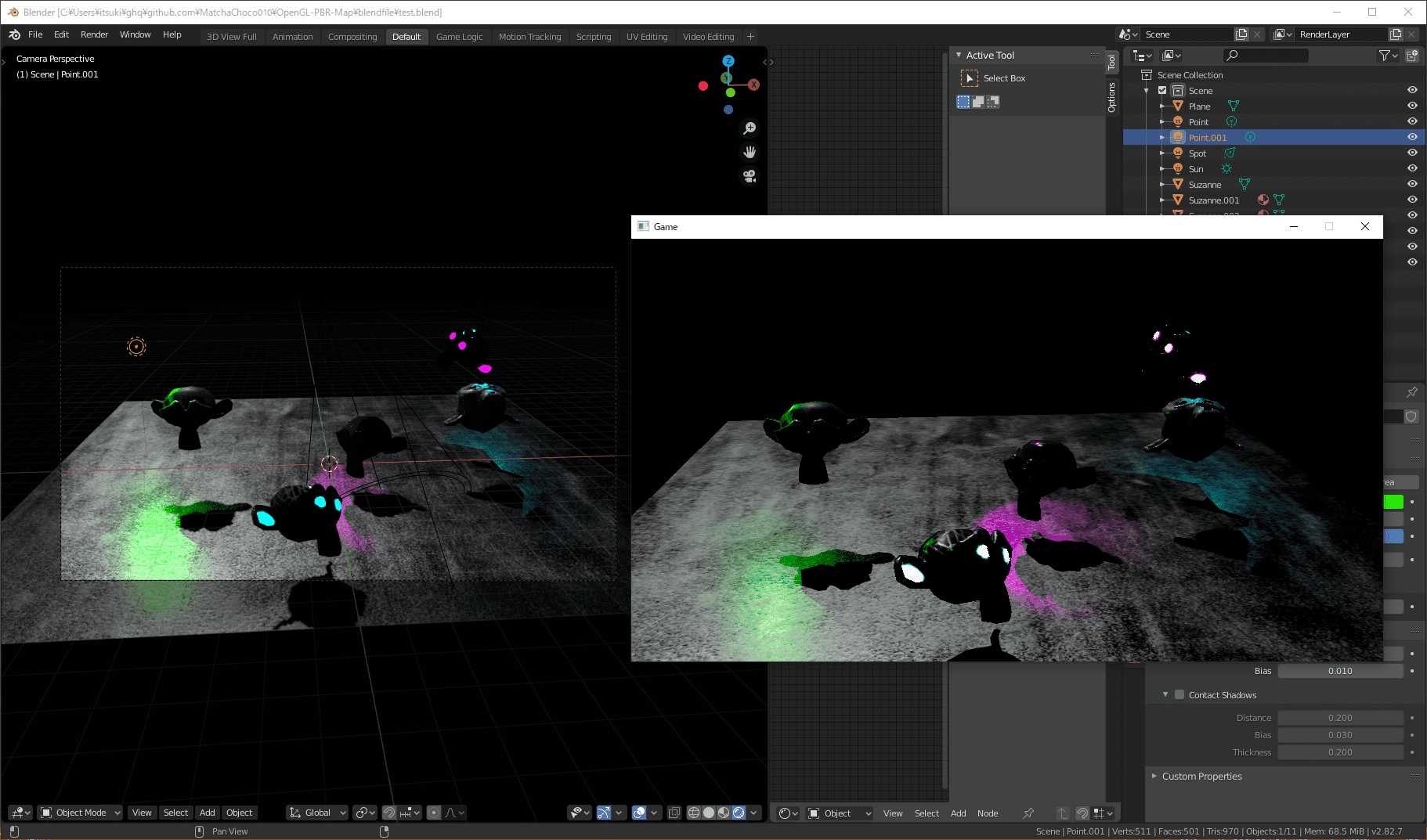 OpenGLでDeferredシェーディングを実装する（PointLightの影） | 測度ゼロの抹茶チョコ