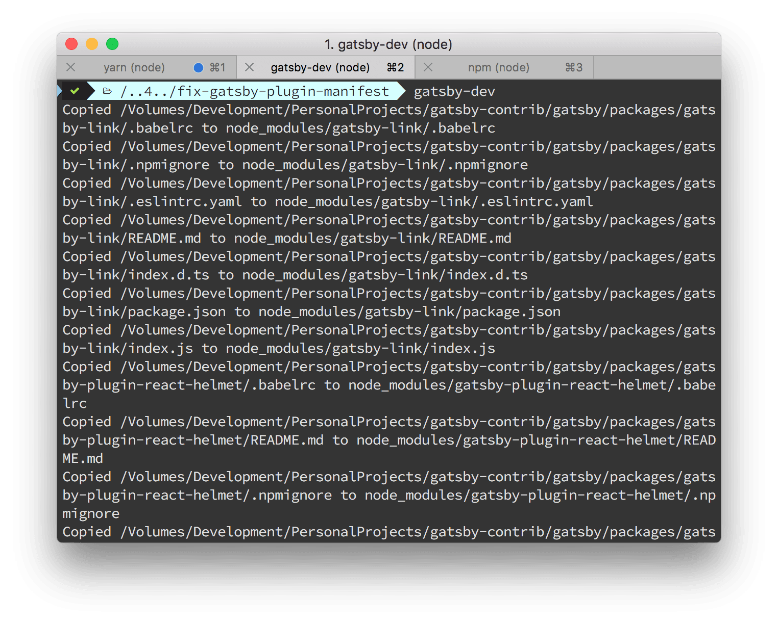 Dev Setup for contributing to Gatsbyjs Packages | Swas.io