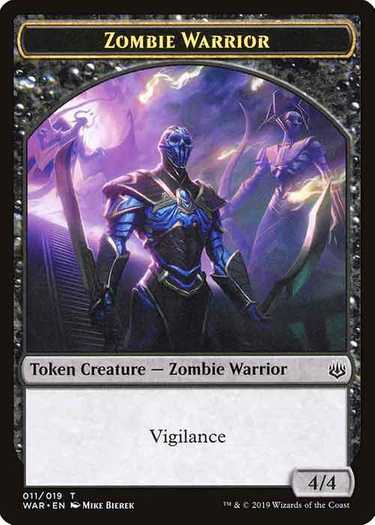 4/4 Black Zombie Warrior Creature Token | MTG.onl Tokens