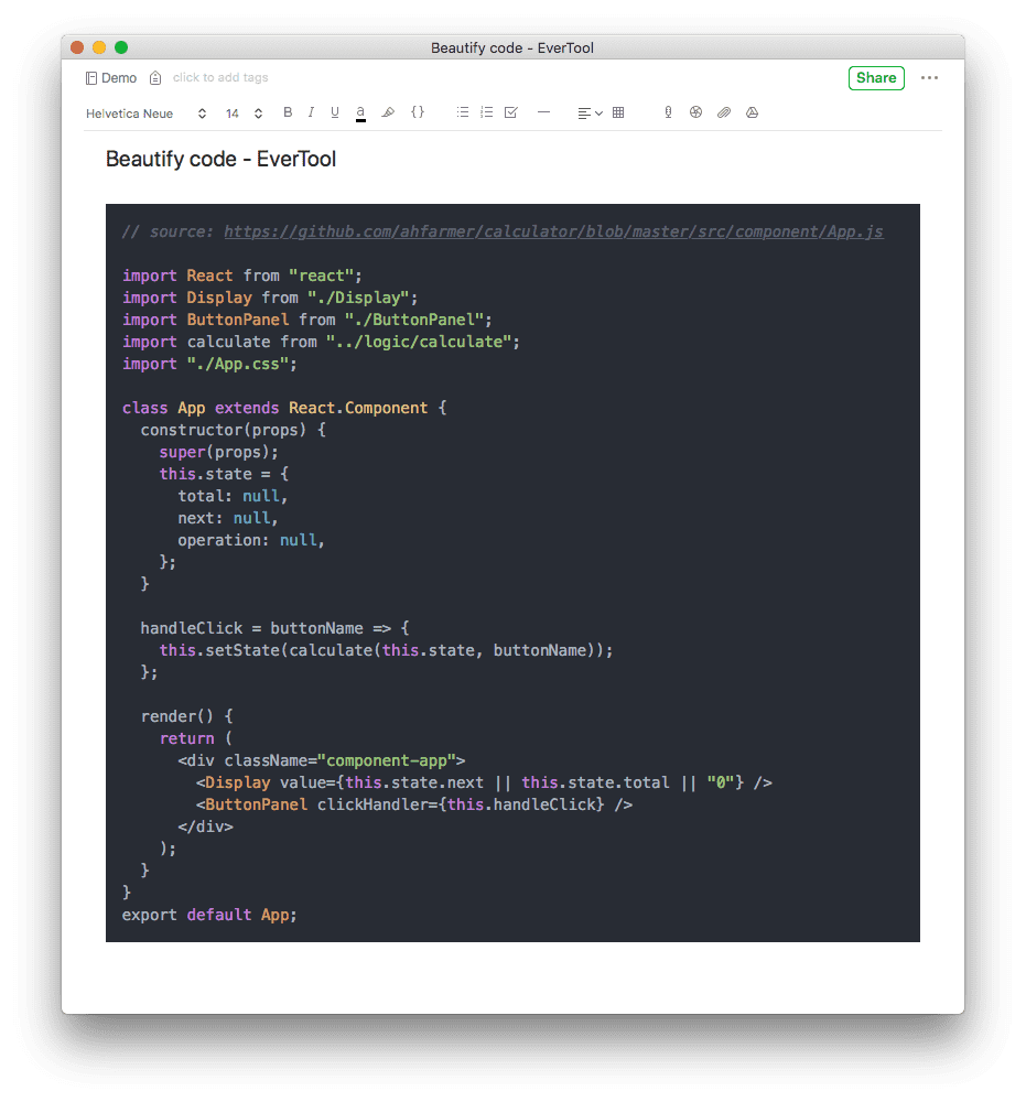 Evernote 美化程式碼 - EverTool
