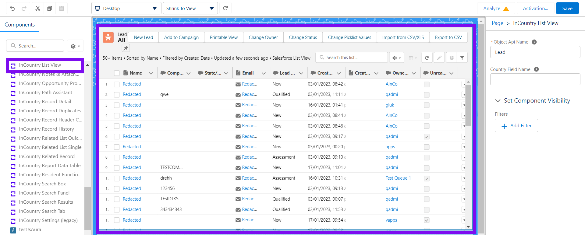 Managing web components - InCountry Docs