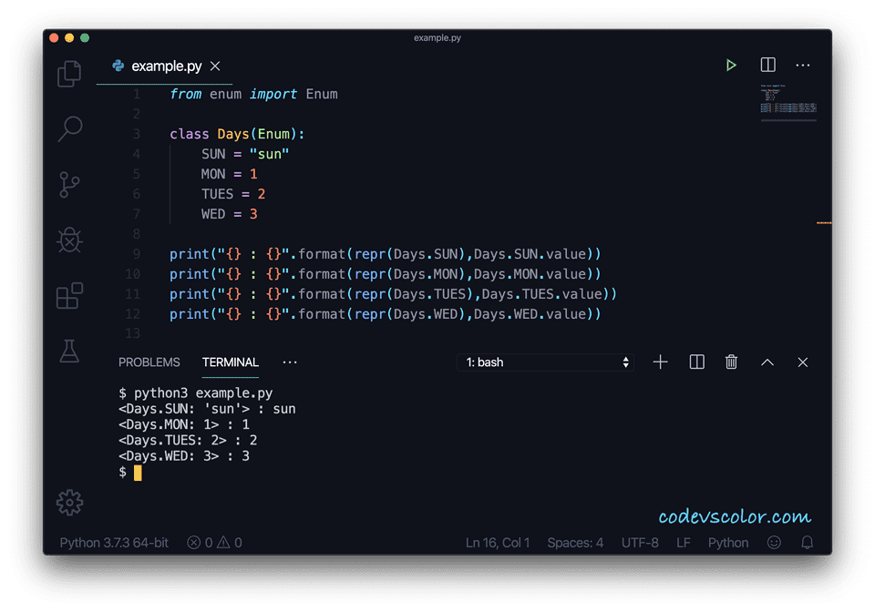 Enumeration in python with examples - CodeVsColor Enumeration in python with examples - CodeVsColor