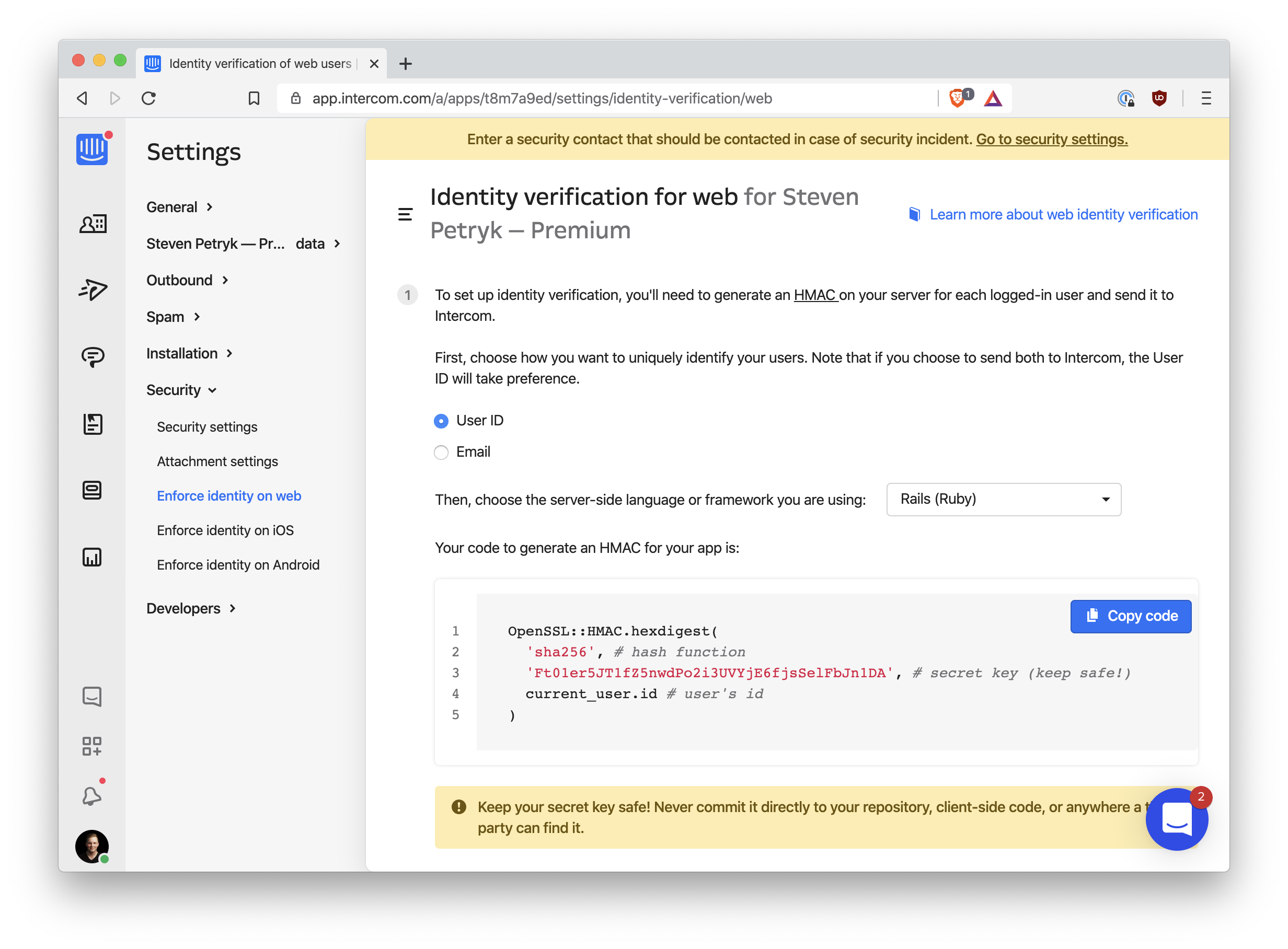 Using Netlify Identity With Intercoms Identity Verification — Steven