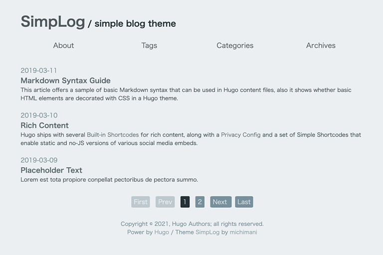 blog | Hugo Themes