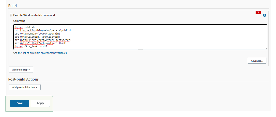 Update App Secrets With Jenkins Ci And Core Okta Developer