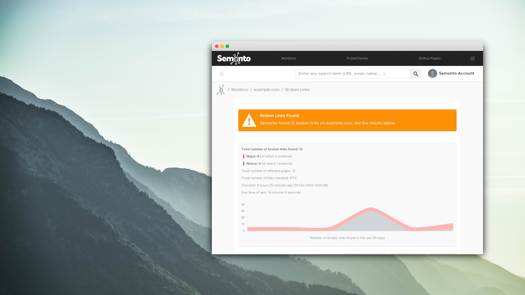 NEW: Broken link timeline | Semonto