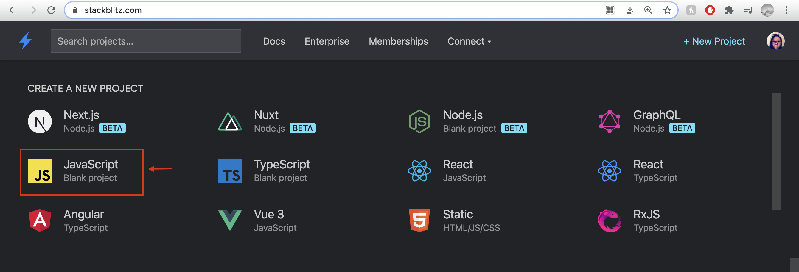 Importing projects | StackBlitz Docs