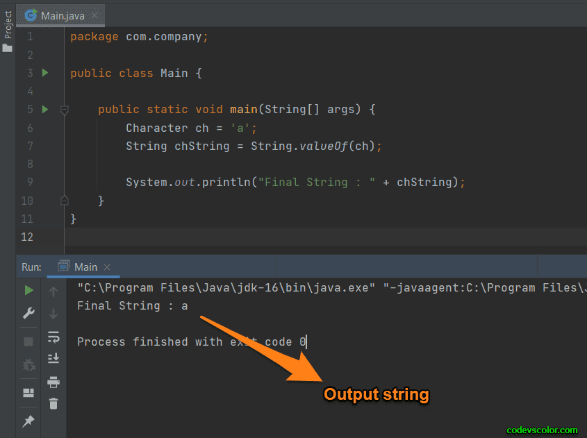 Java program to convert a character to string - CodeVsColor