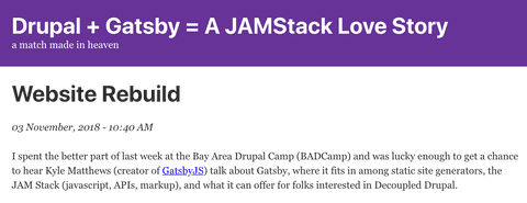 Tutorial: GatsbyJS for Drupalers; or, How to JAMStack-ify your Drupal Site with GatsbyJS | Ryan ...