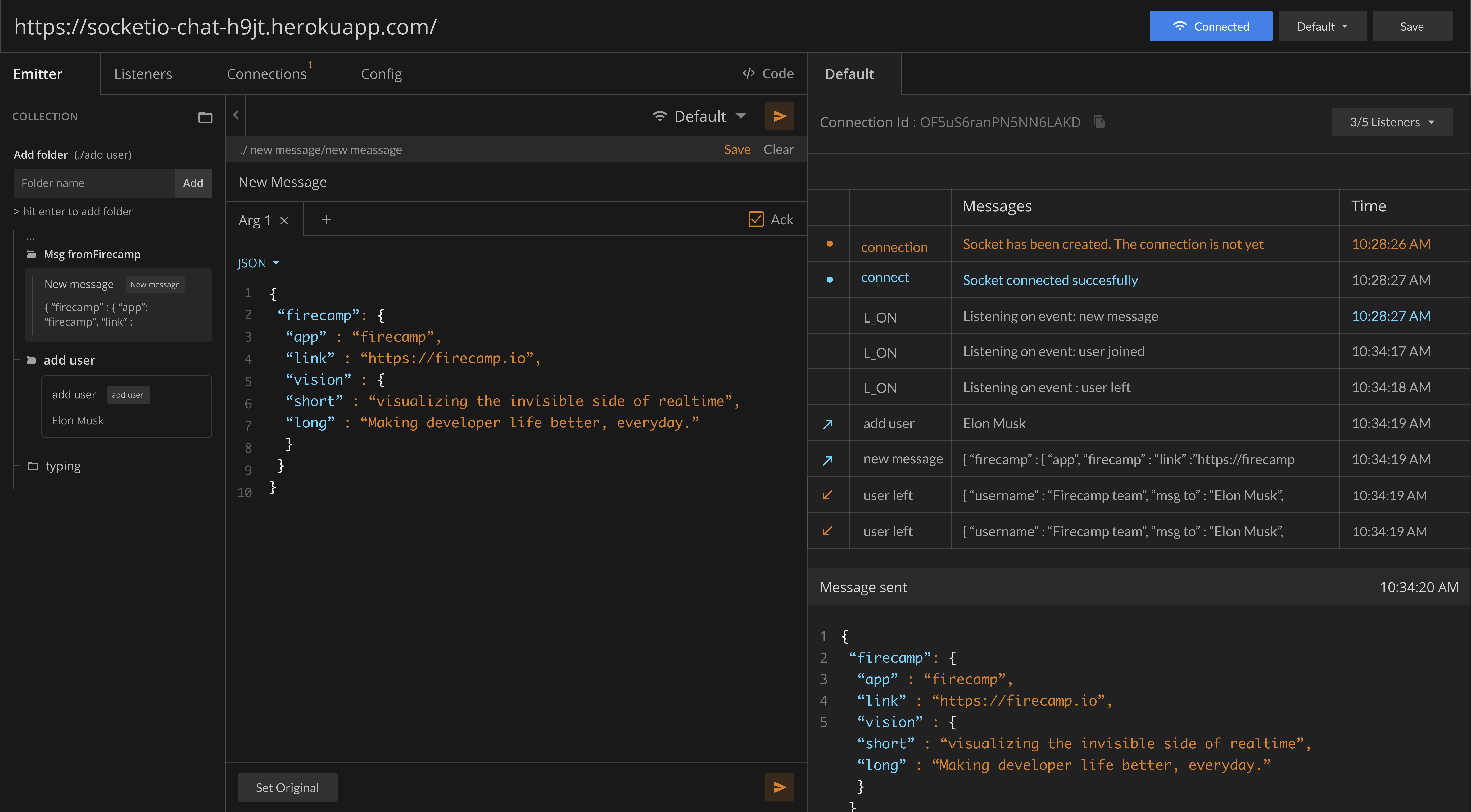 Collaborative SocketIO Playground for your team | Firecamp