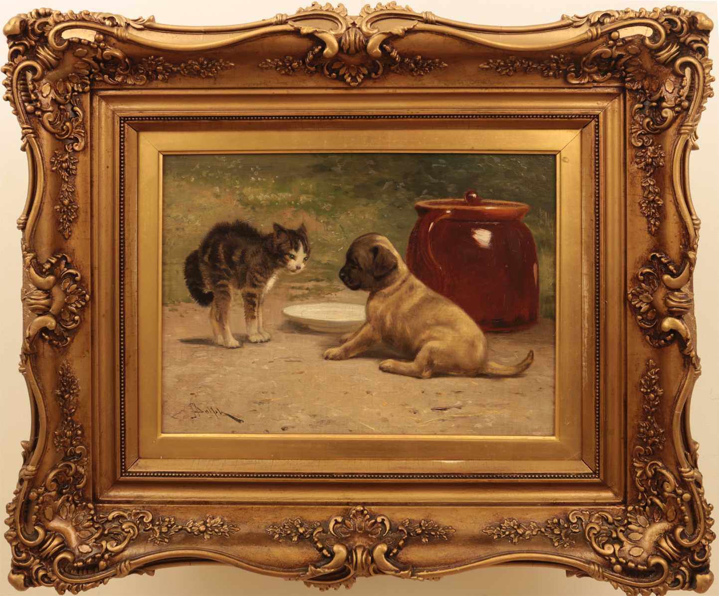 John Henry Dolph Painting - Stand-Off - 19th Century American Fine Art