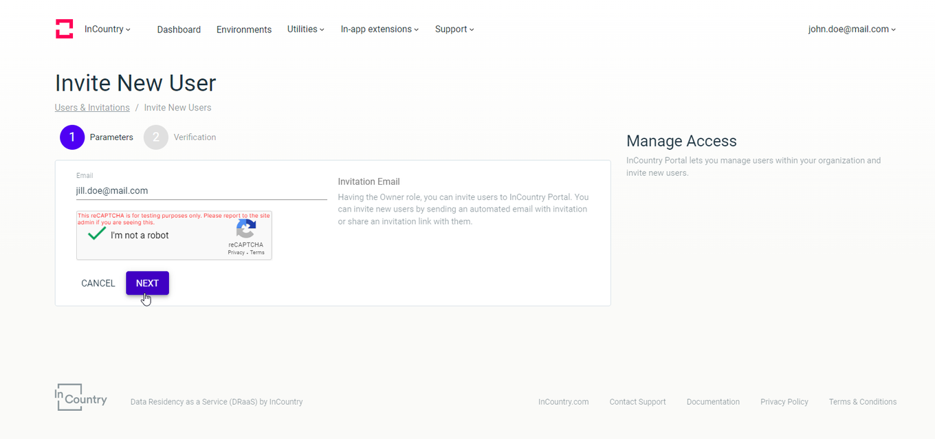 Managing users | InCountry Docs