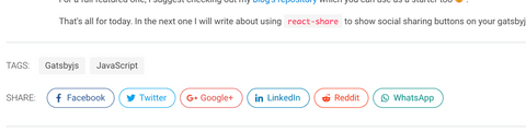 Social Share button for Gatsby Blog Pages | Swas.io