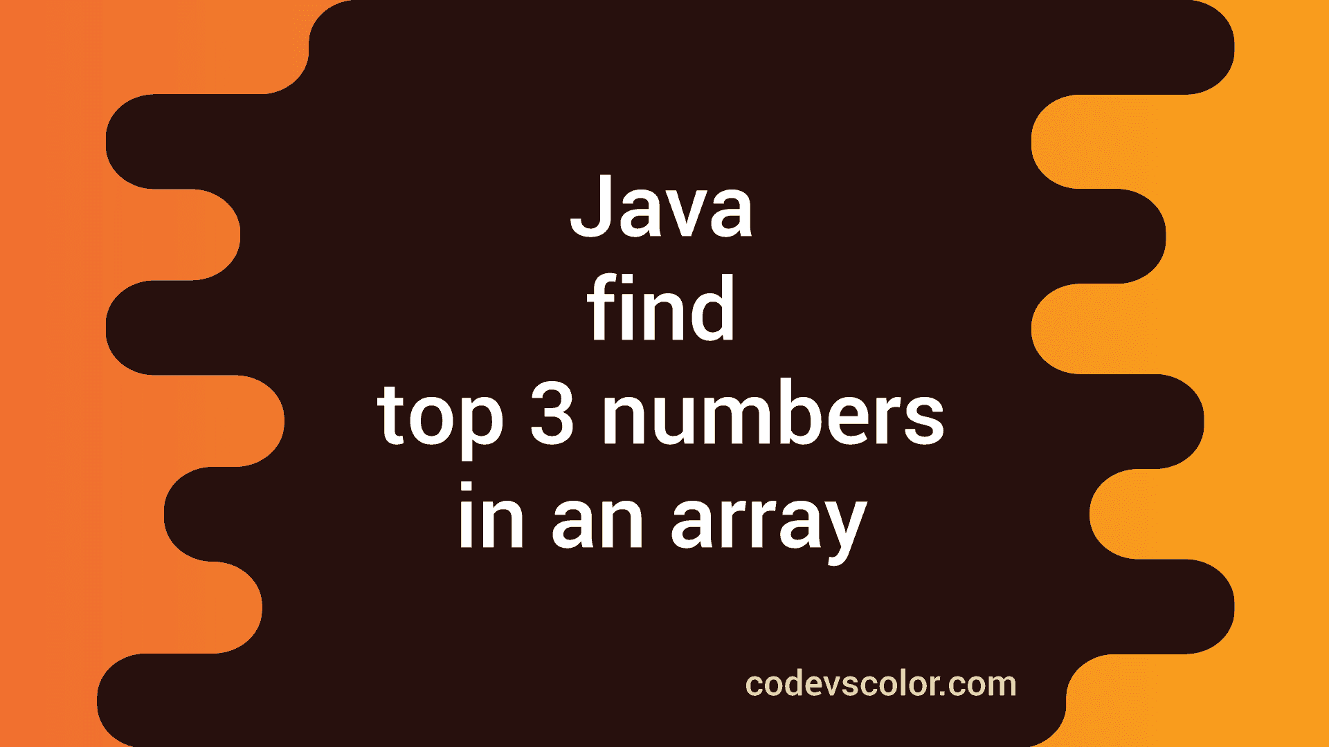 Java program to find out the top 3 numbers in an array - CodeVsColor