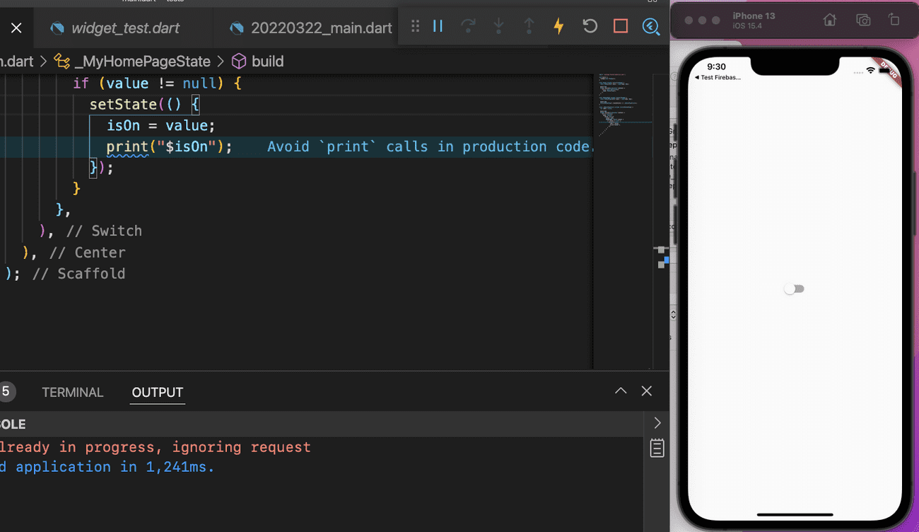 【Flutter】Switchを使い、オンオフのスイッチボタンを実装する | あずきぱん
