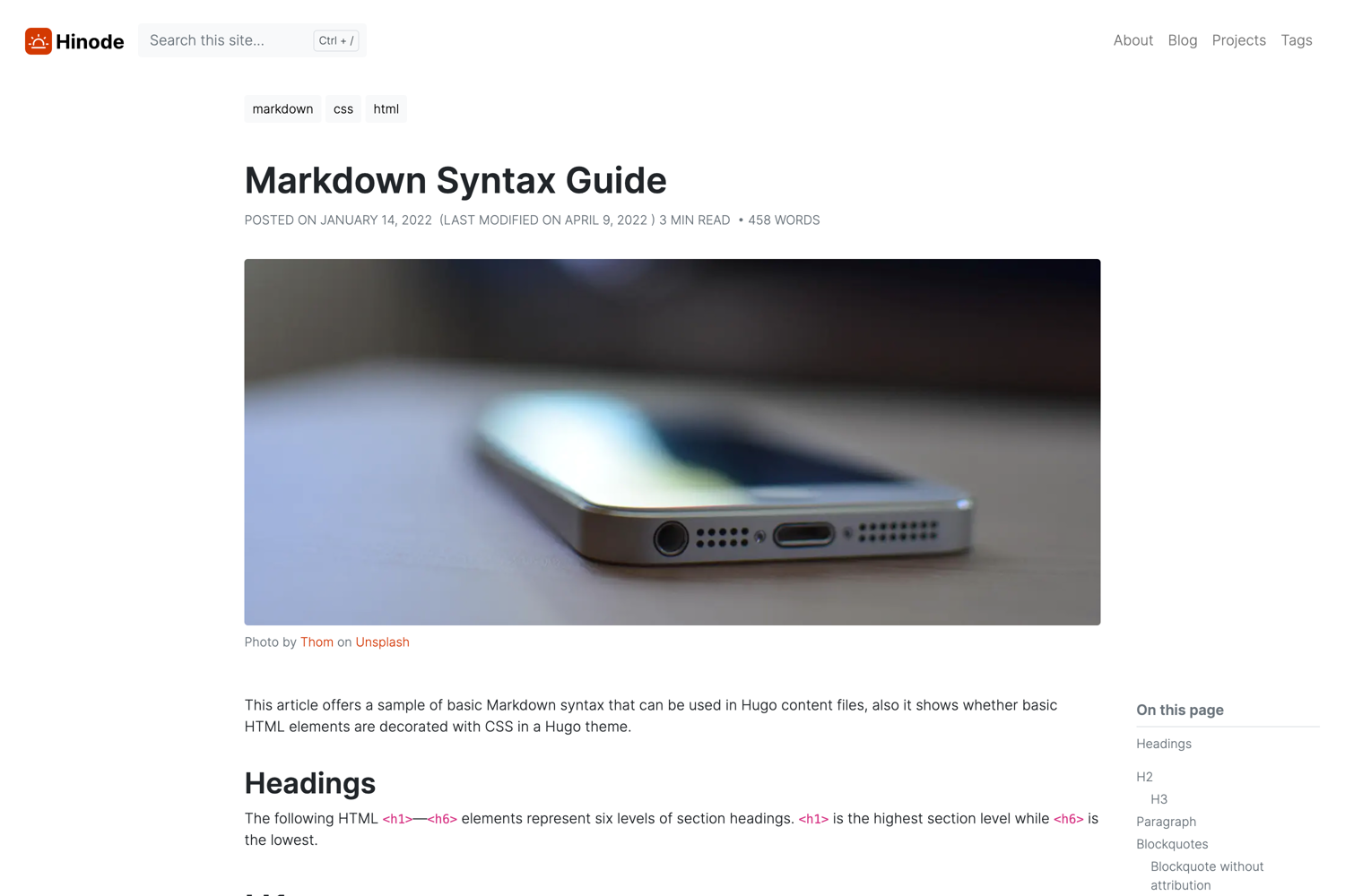 Hinode | Hugo Themes