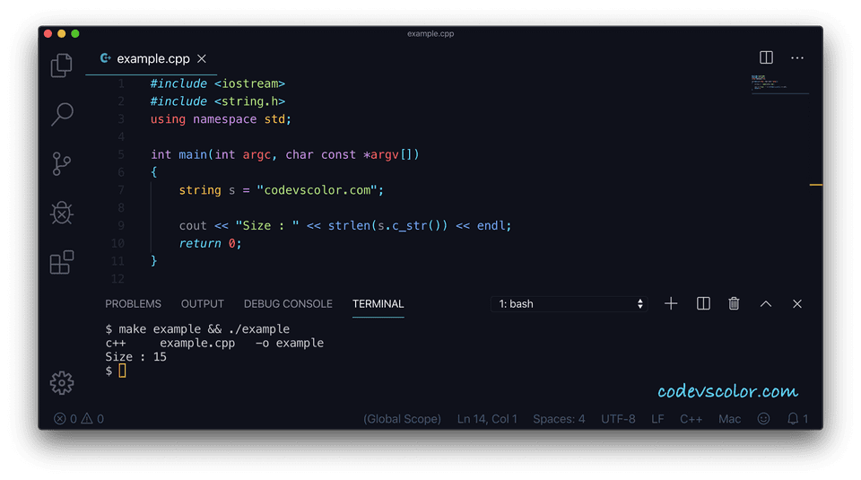 C++ different ways to find the length of a string - CodeVsColor