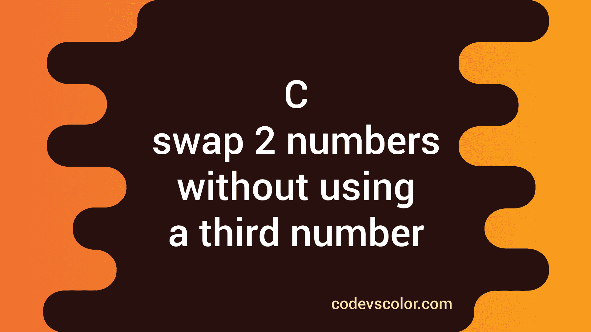 Swap two numbers without using a third number and using a macro in C ... Swap two numbers without using a third number and using a macro in C ...
