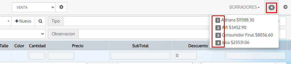 Borradores | Ninox Docs