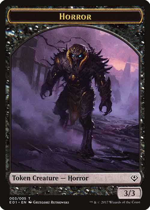 3/3 Black Horror Creature Token | MTG.onl Tokens