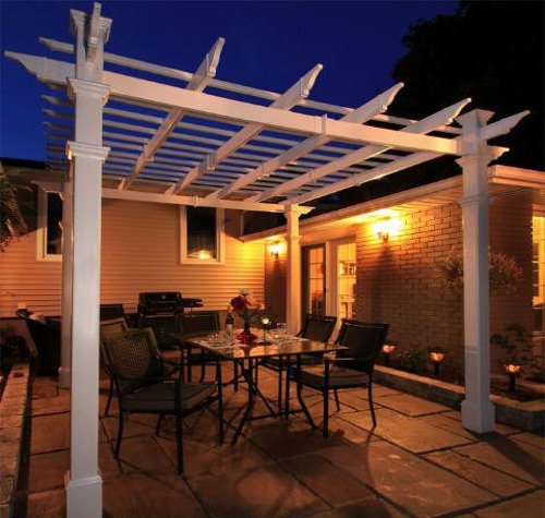 BackYard Shade Structures | Vinyl Pergola Kit | Tuscany Pergola VA42036