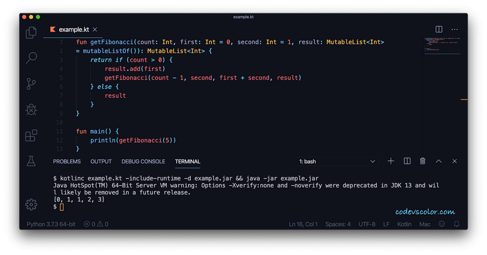 Kotlin program to print the Fibonacci series - CodeVsColor Kotlin program to print the Fibonacci series - CodeVsColor