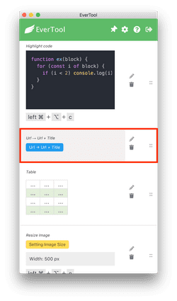 Transform url to url with title in Evernote - EverTool