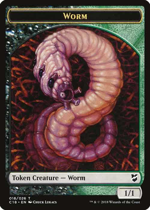 1/1 Black Green Worm Creature Token | MTG.onl Tokens