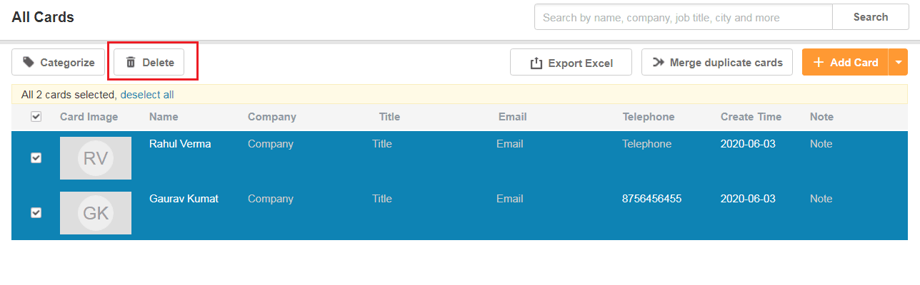 How to Export CamCard to Excel - Covve