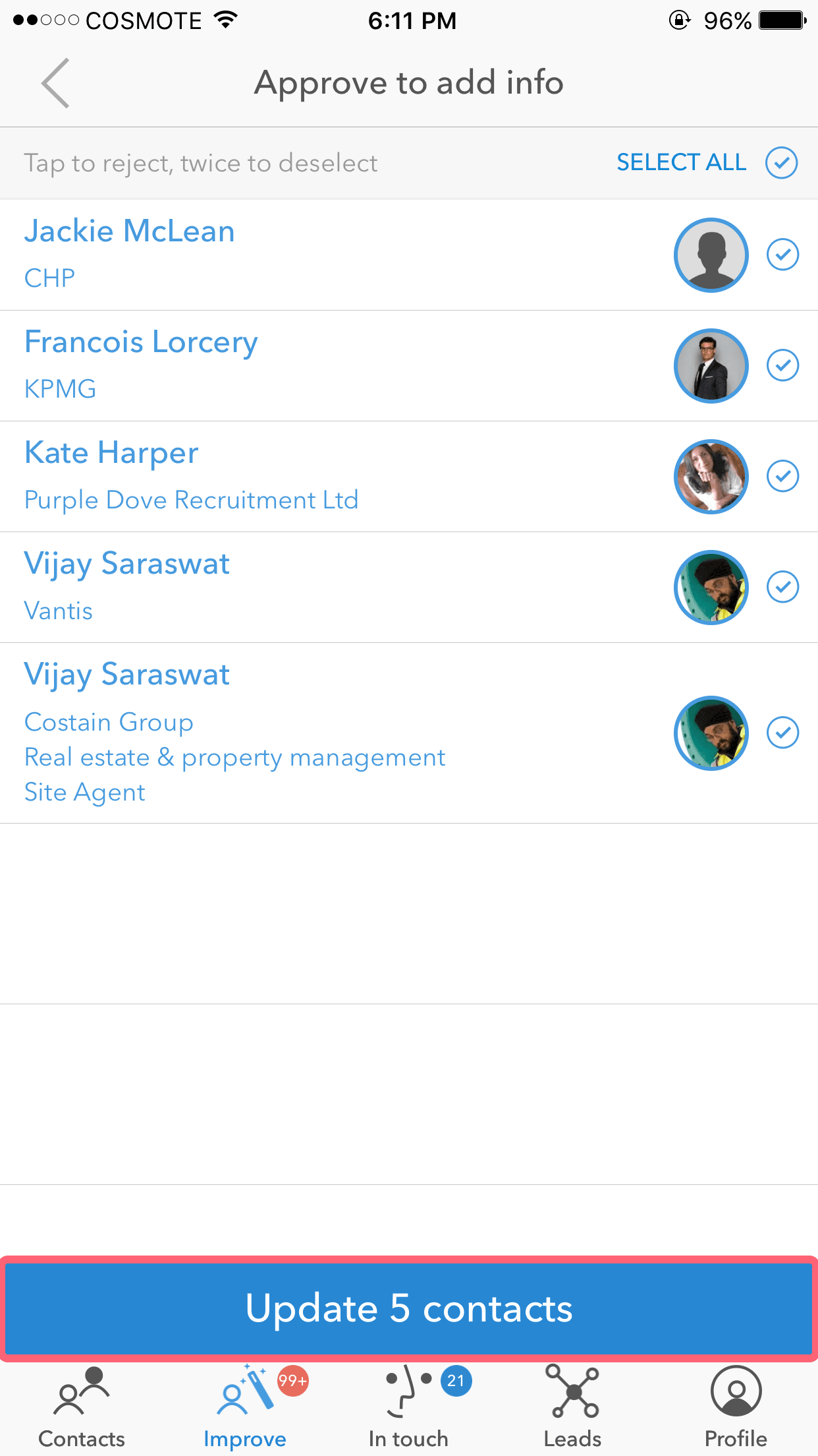 How to add job information to my contacts - Covve