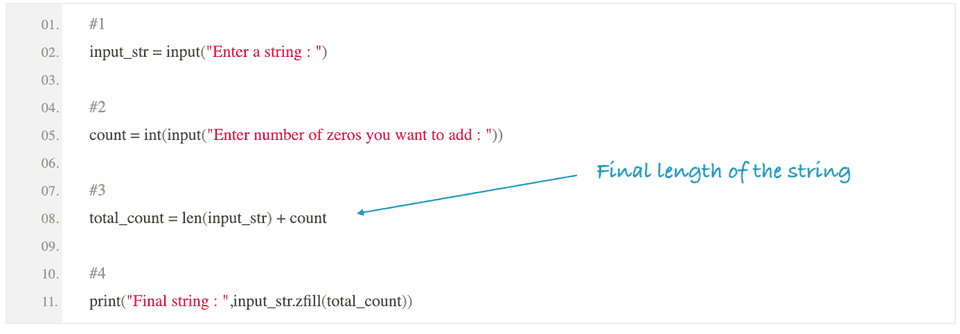 Python program to pad zeroes to a string - CodeVsColor