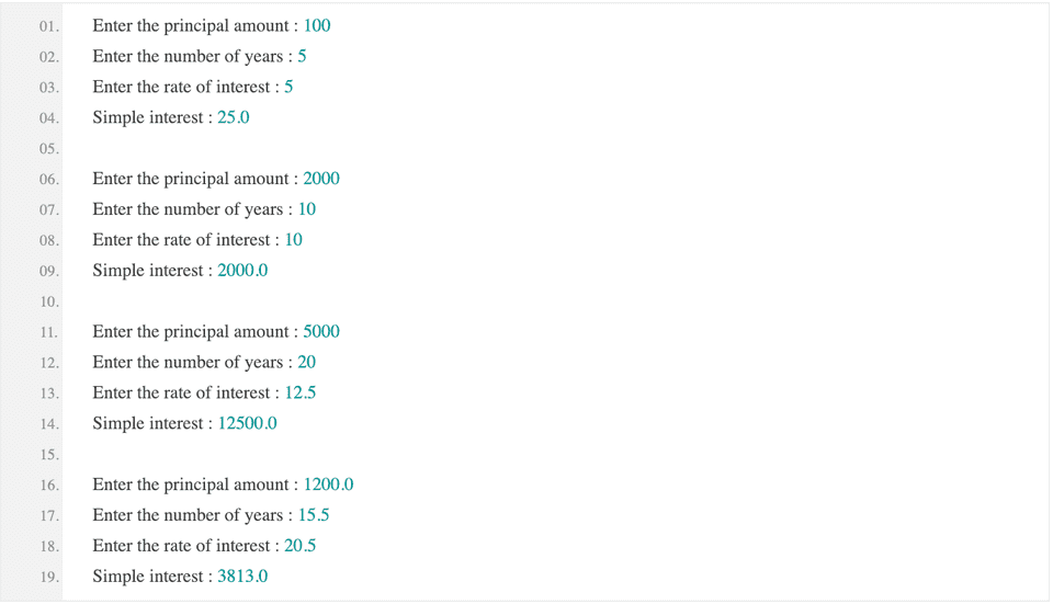 Python program to calculate simple interest - CodeVsColor Python program to calculate simple interest - CodeVsColor