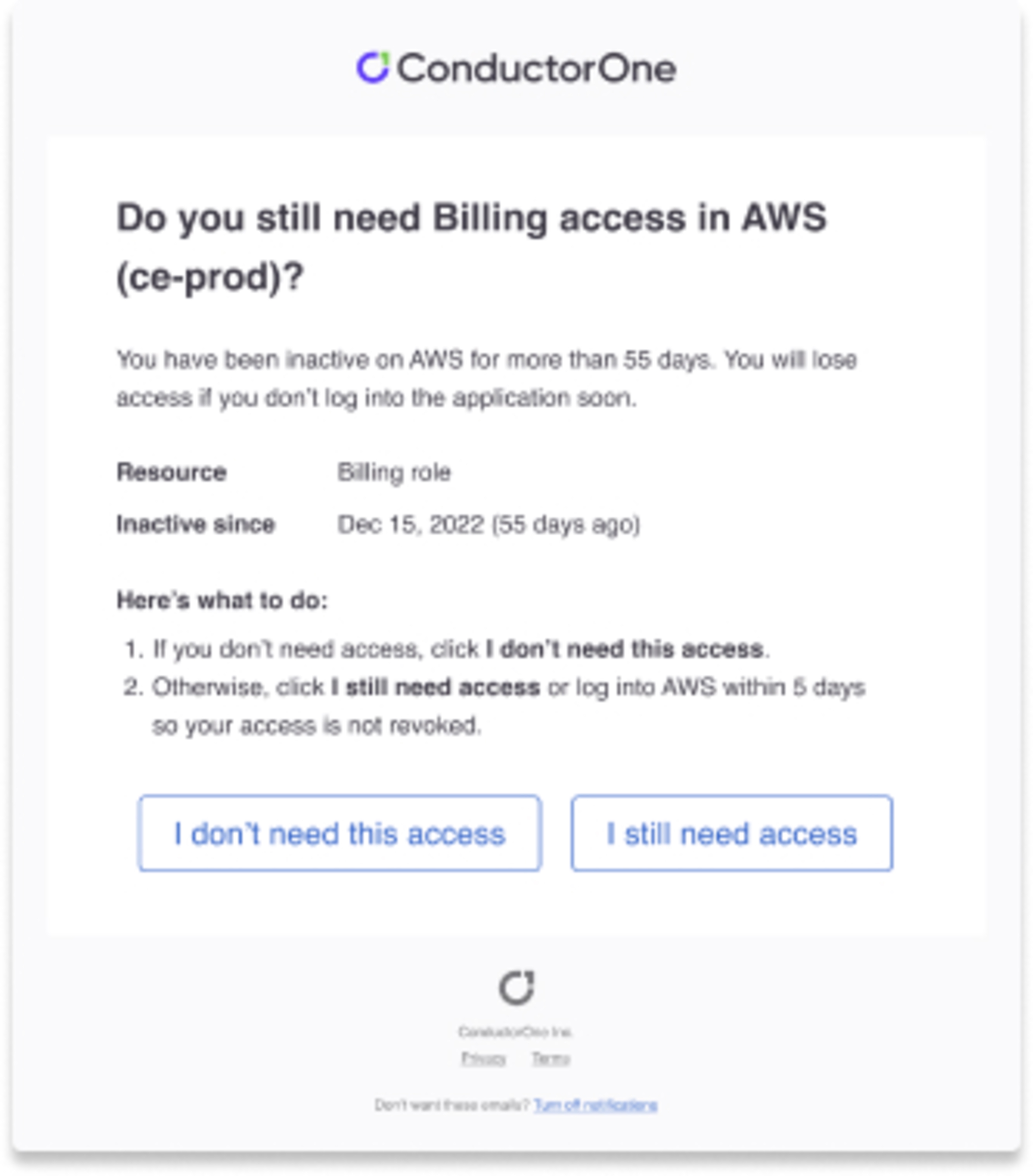 Just in Time Access - ConductorOne