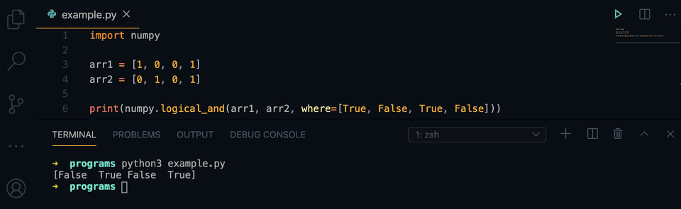 Python numpy logical AND example - CodeVsColor
