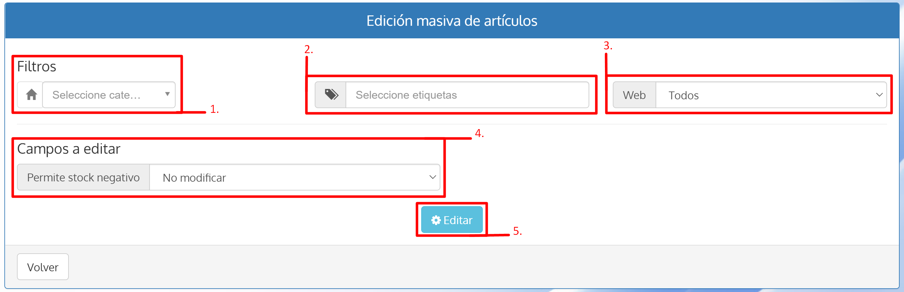 Edición masiva | Ninox Docs