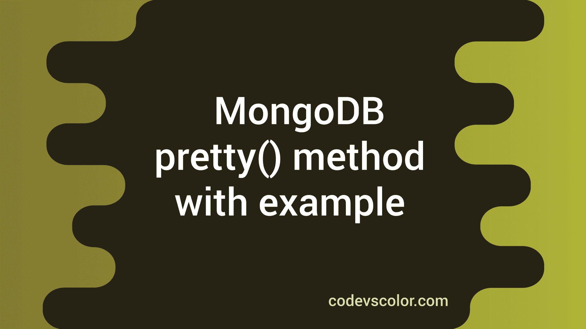 Pretty Method In Mongodb Codevscolor