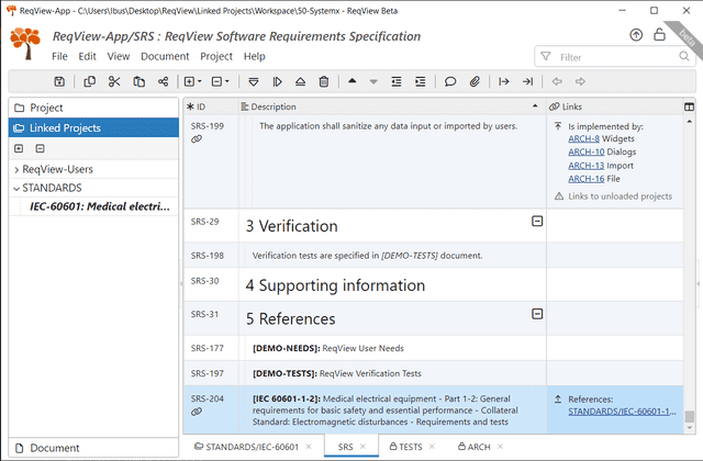 Manage Linked Projects | ReqView Documentation