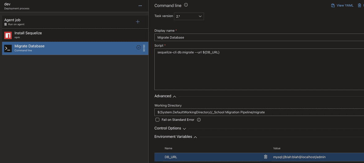 How to Run Sequelize Migrations in Azure Pipelines — Developer Musings