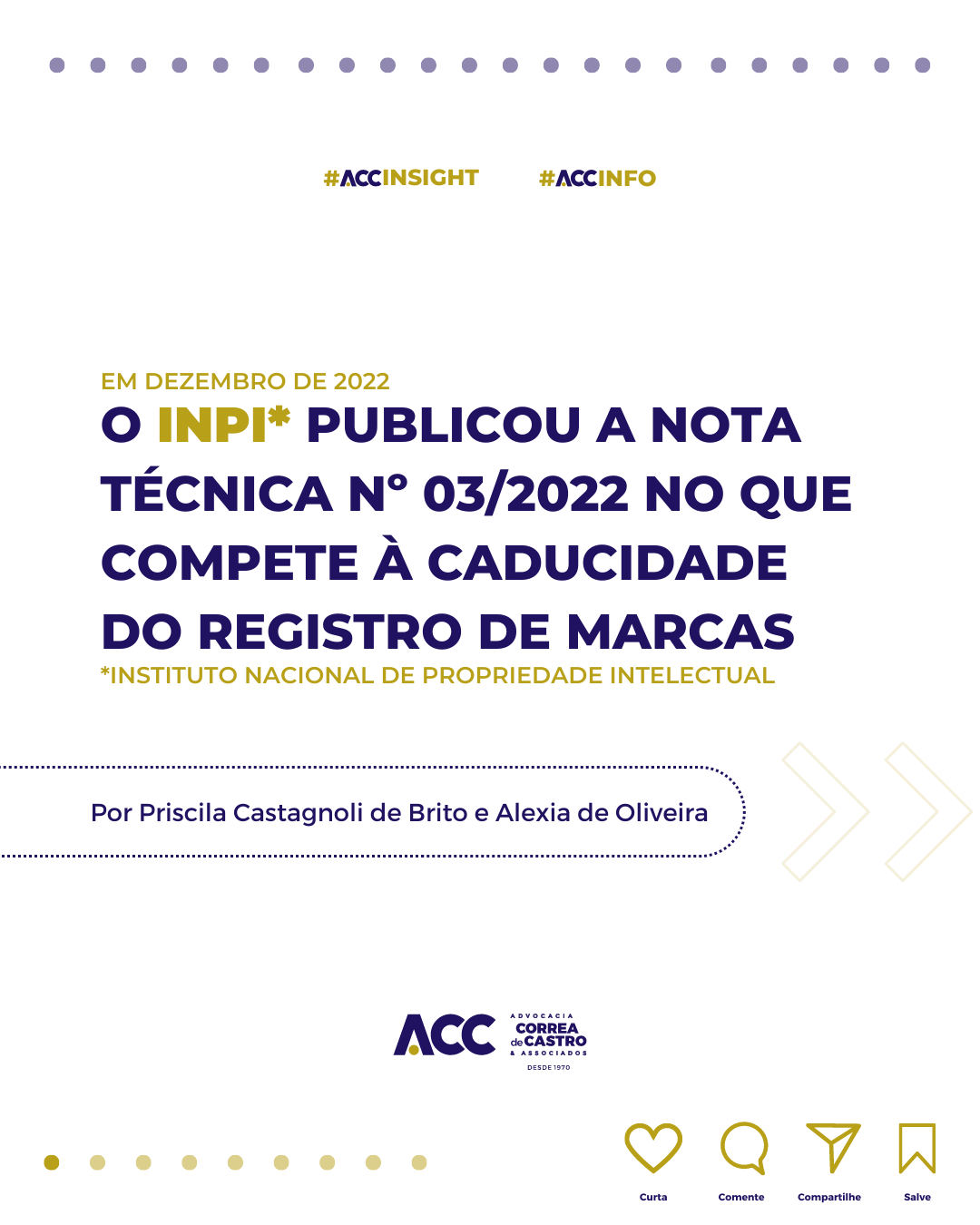 ACC INSIGHT: Nota Técnica INPI Caducidade do Registro de Marcas