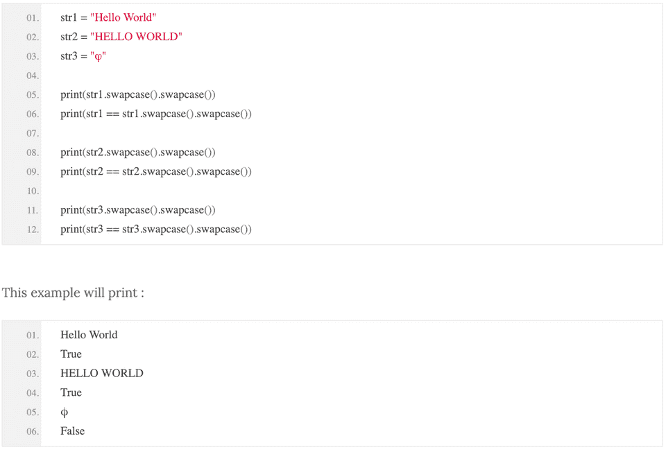 Python Swap Case Of Each Character Of A String Codevscolor