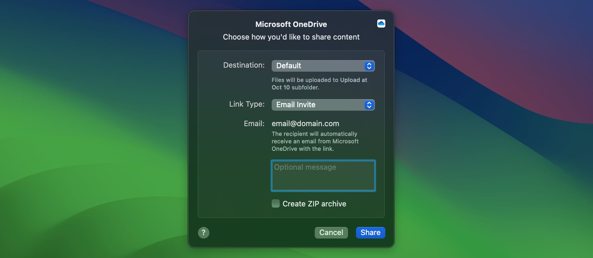 Dropover - Using Microsoft OneDrive in Dropover