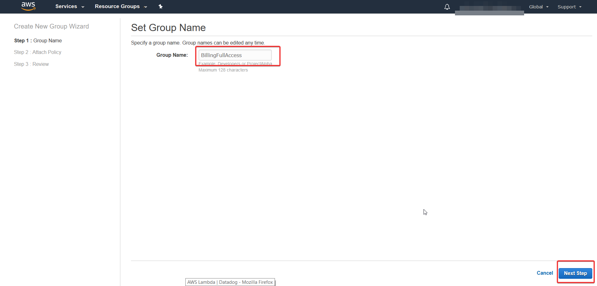 Add a billing admin user to secure an AWS root account