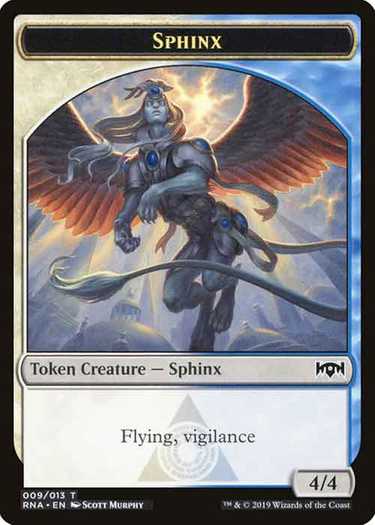 4/4 White Blue Sphinx Creature Token | MTG.onl Tokens