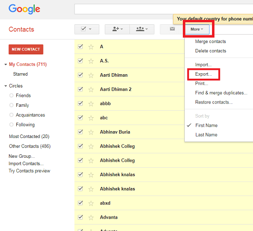 How to Export Android Phone Contacts to Csv or Excel file - Covve