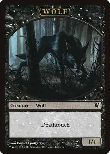 1/1 Black Wolf Creature Token | MTG.onl Tokens