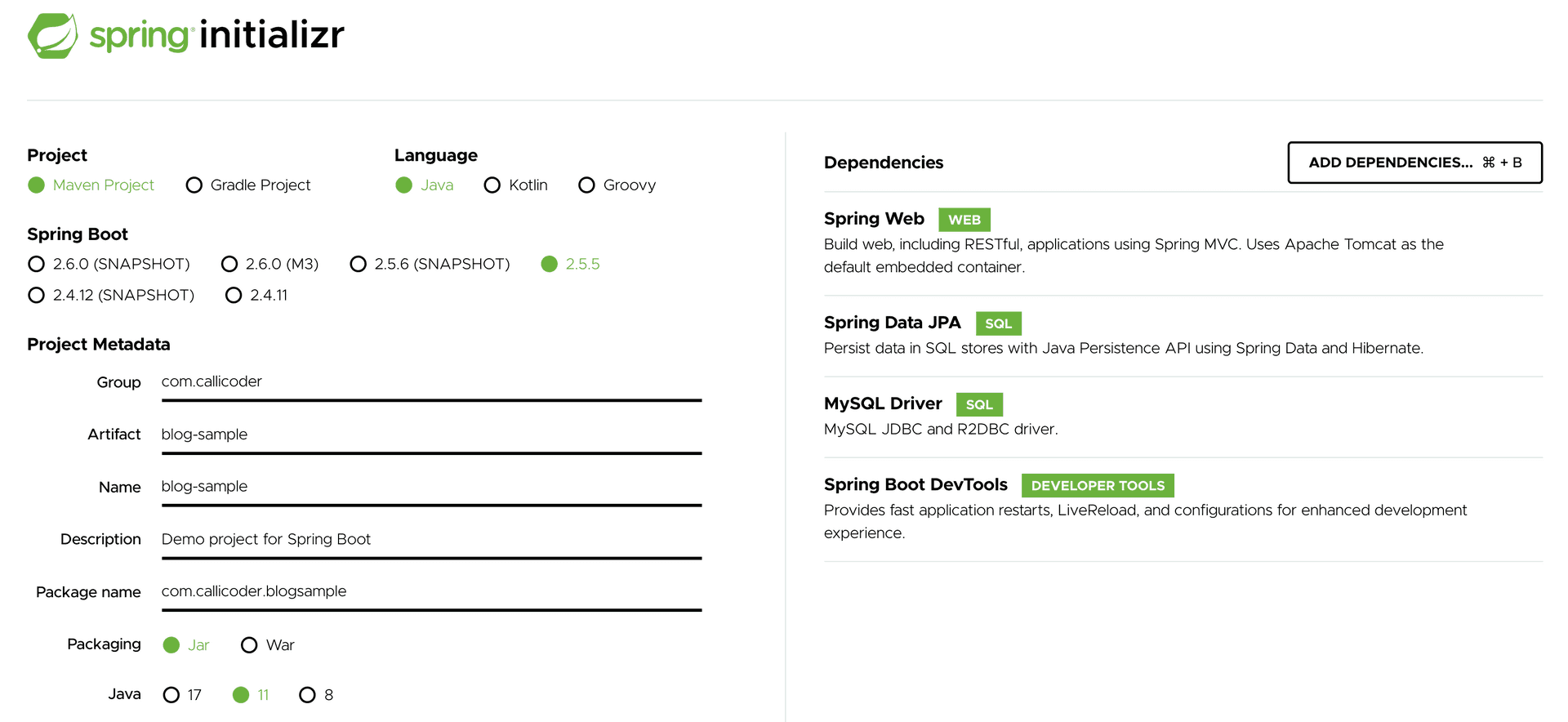 Scaffolding your Spring Boot Application | CalliCoder
