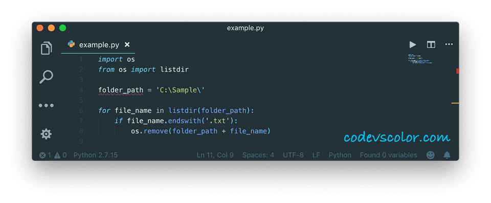 Python Program To Delete All Files With Specific Extension In A Folder