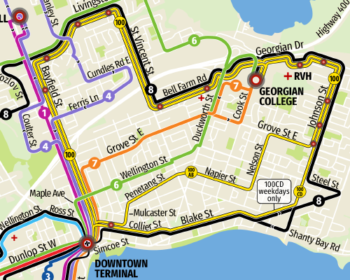 An update to my Barrie Transit map - Charles Marttinen