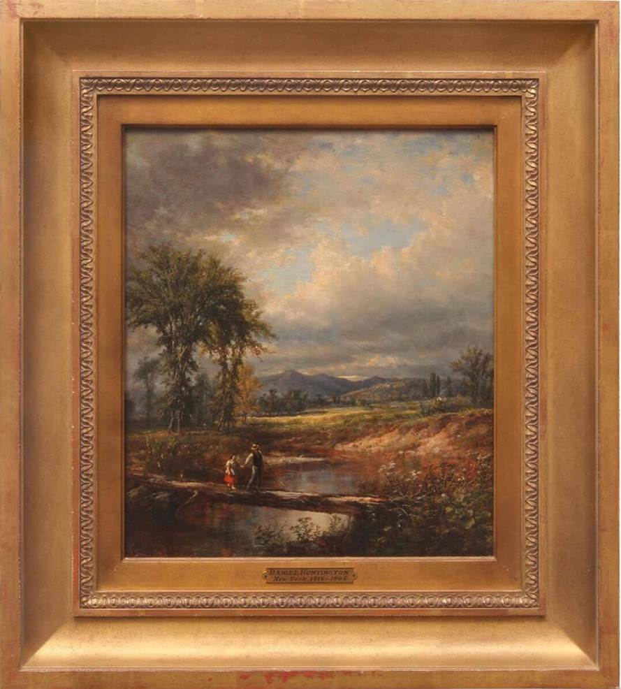 Daniel Huntington Painting - Crossing the Creek - 19th Century American ...