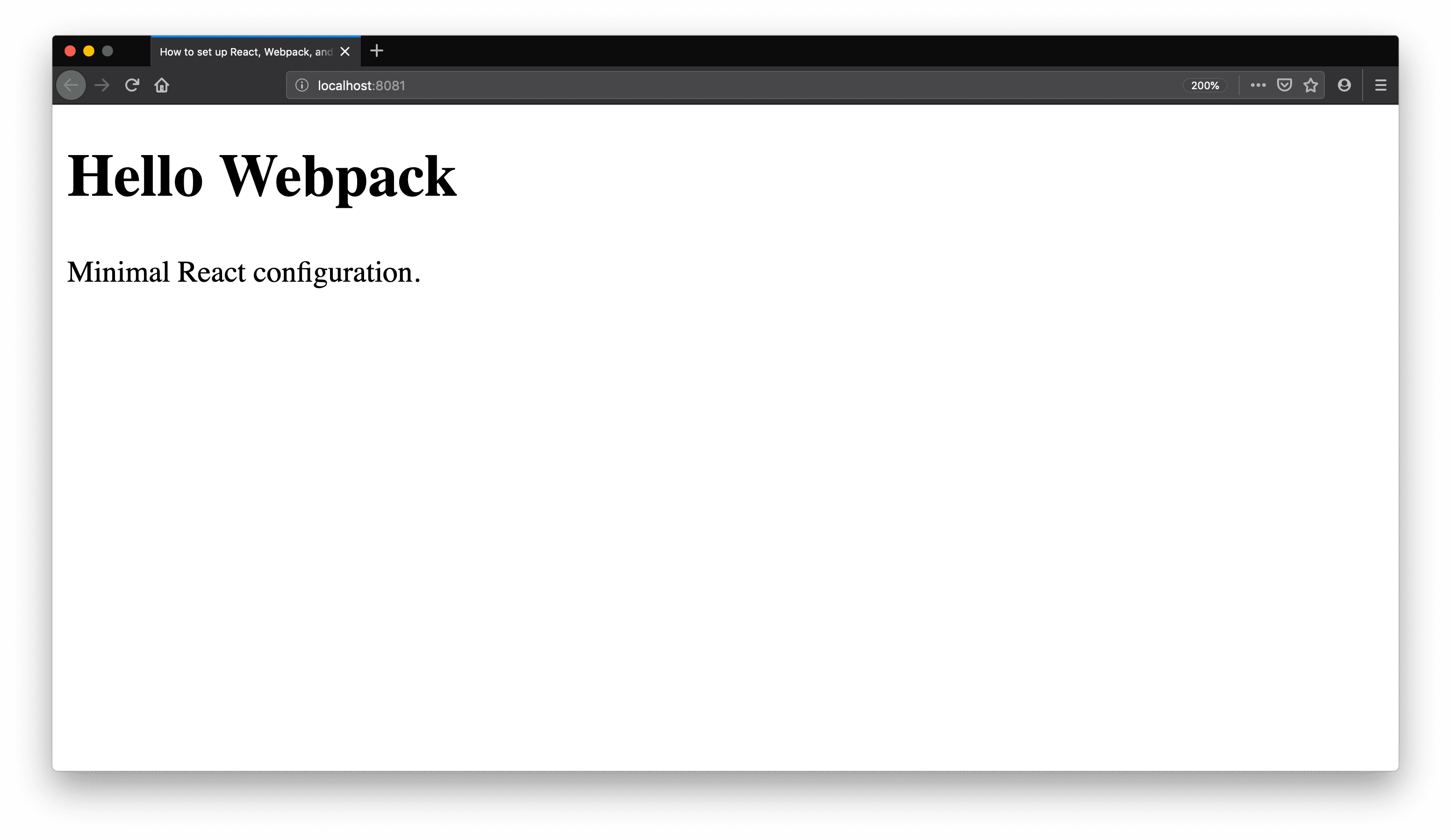 Basic Webpack React Setup